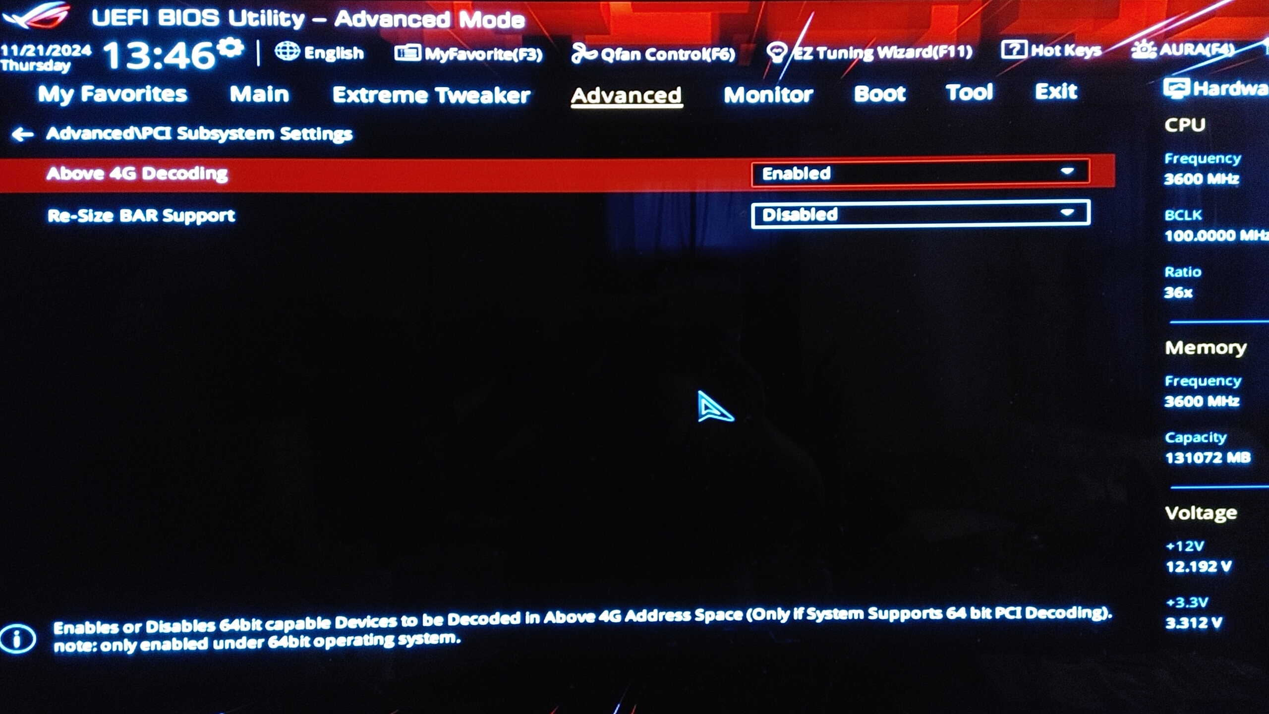 Can not get Resize Bar to enable in bios. - Republic of Gamers Forum - 1057204