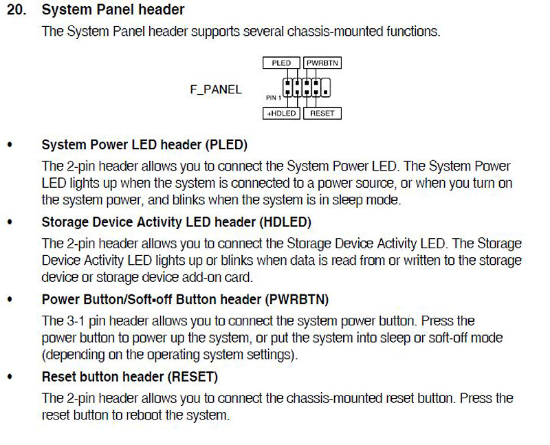 Solved: System Panel Header - Power Reset not working - Republic of ...