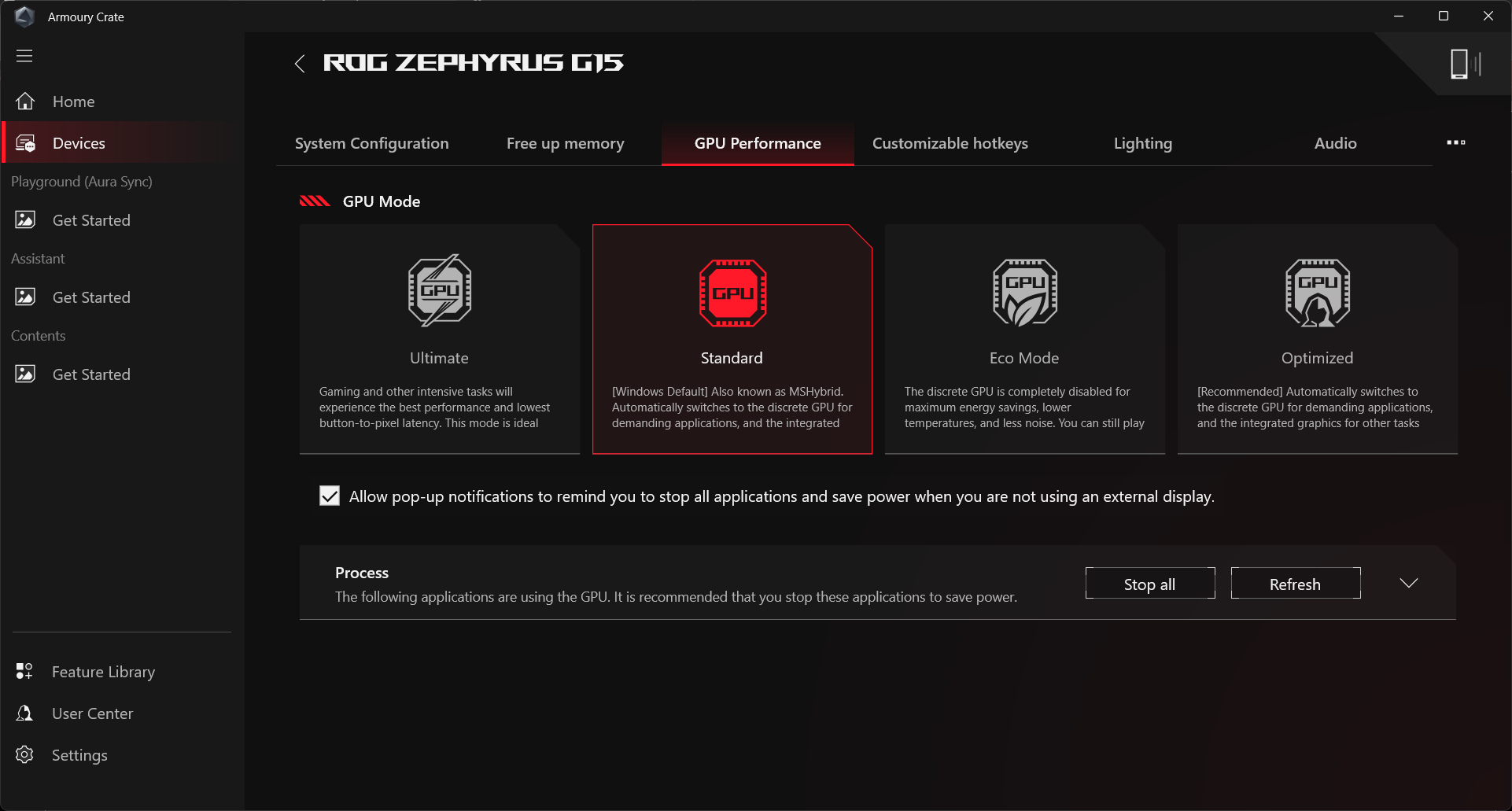 GPU Not Entering Power Saver Mode in Armoury Crate - Republic of Gamers Forum - 1095671