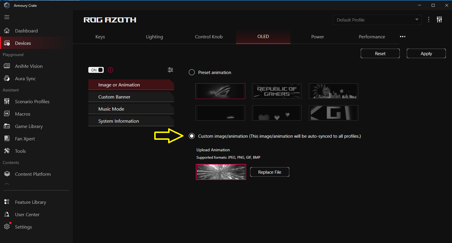 Solved: ROG AZOTH OLED Custom Img/Animation Not Working - Republic of ...