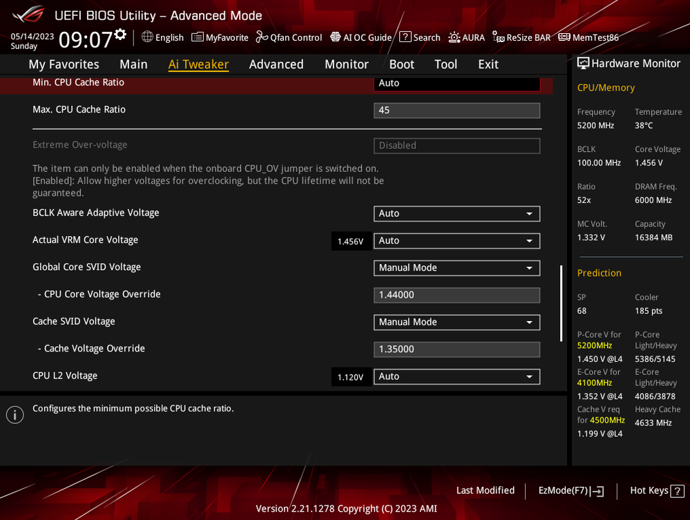 Help Overclocking 12700k Z690-A Gaming DDR5 - Republic of Gamers Forum - 927521