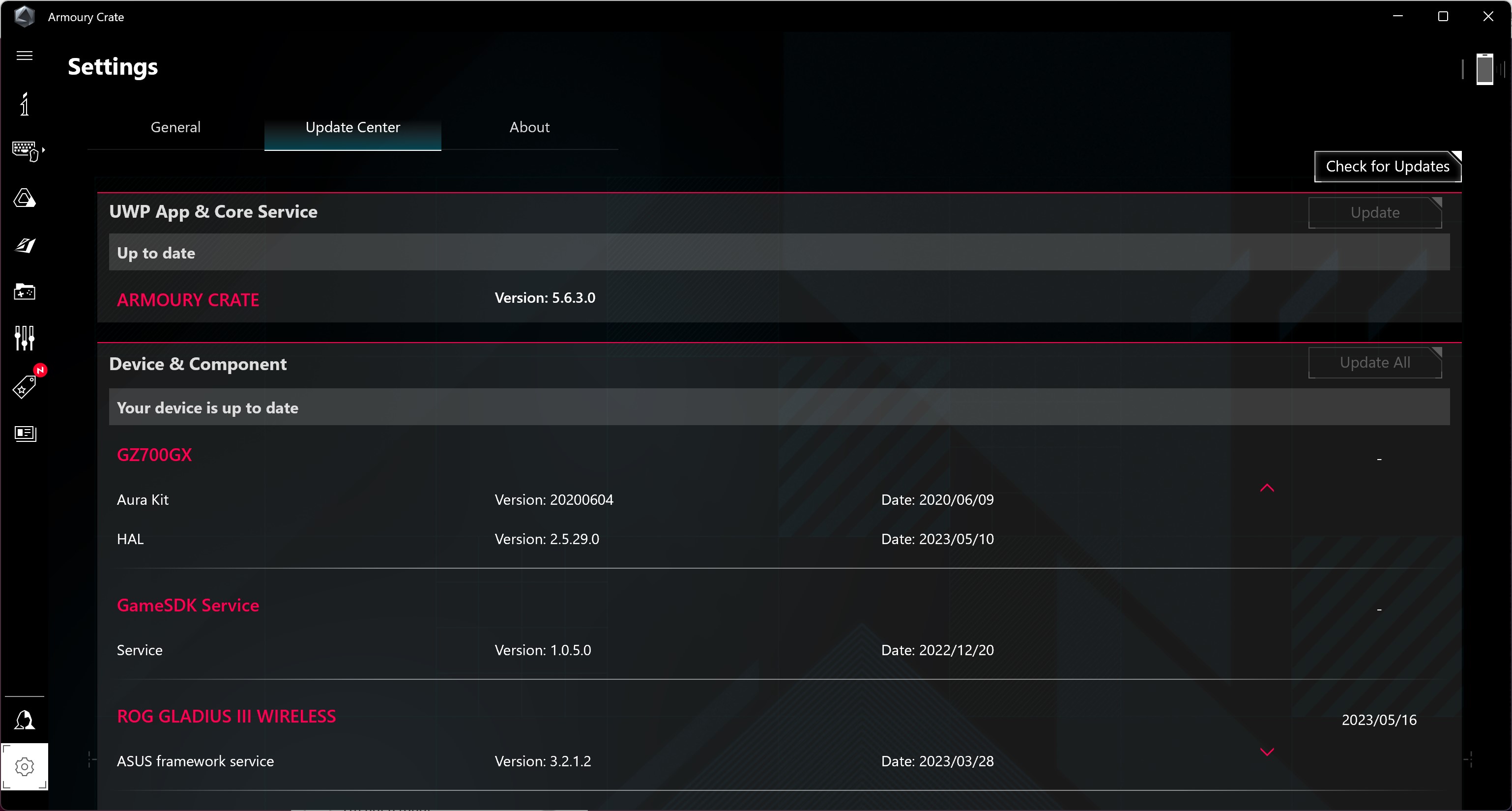 Armoury Crate V5.6.3.0, AURA Creator V3.6.5.0 - Report if any issues