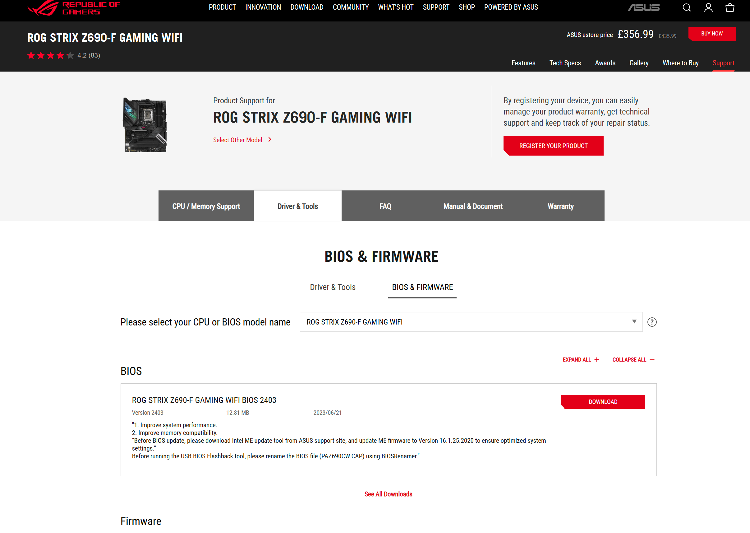 ASUS ROG STRIX Z690 BIOS 2305 - Republic of Gamers Forum - 918554