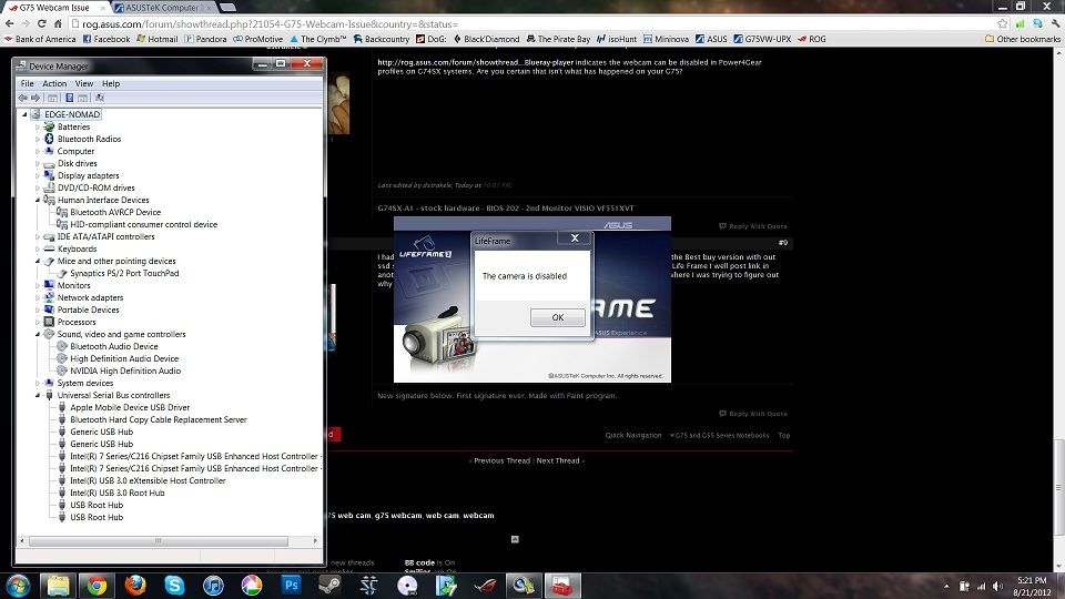 G75 Webcam Issue - Page 2 - Republic of Gamers Forum - 271896