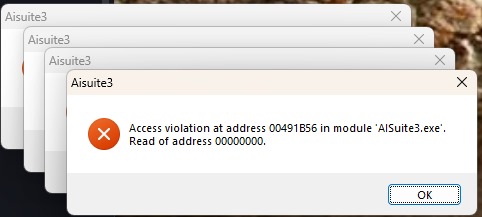 Solved: Asus AI Suite3 Access Violation on a fresh install... - Republic of Gamers Forum - 965902