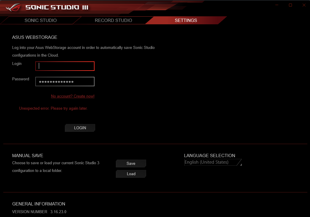 Unable to login to Sonic Studio 3 - Republic of Gamers Forum - 1022170