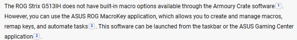 Armory crate does not have macro options - Republic of Gamers Forum - 1044470